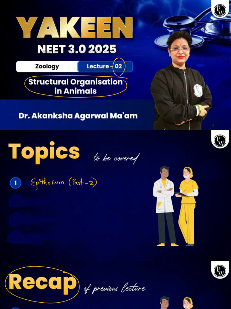 Structural Organization in Animals 02 - Class Notes - Yakeen NEET 3.0 ... Structural Organization in Animals 02 - Class Notes - Yakeen NEET 3.0 ...