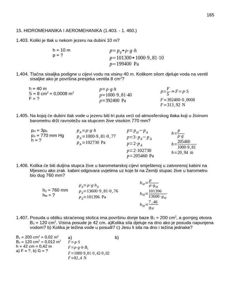 Hidromehanika I Aeromehanika | PDF
