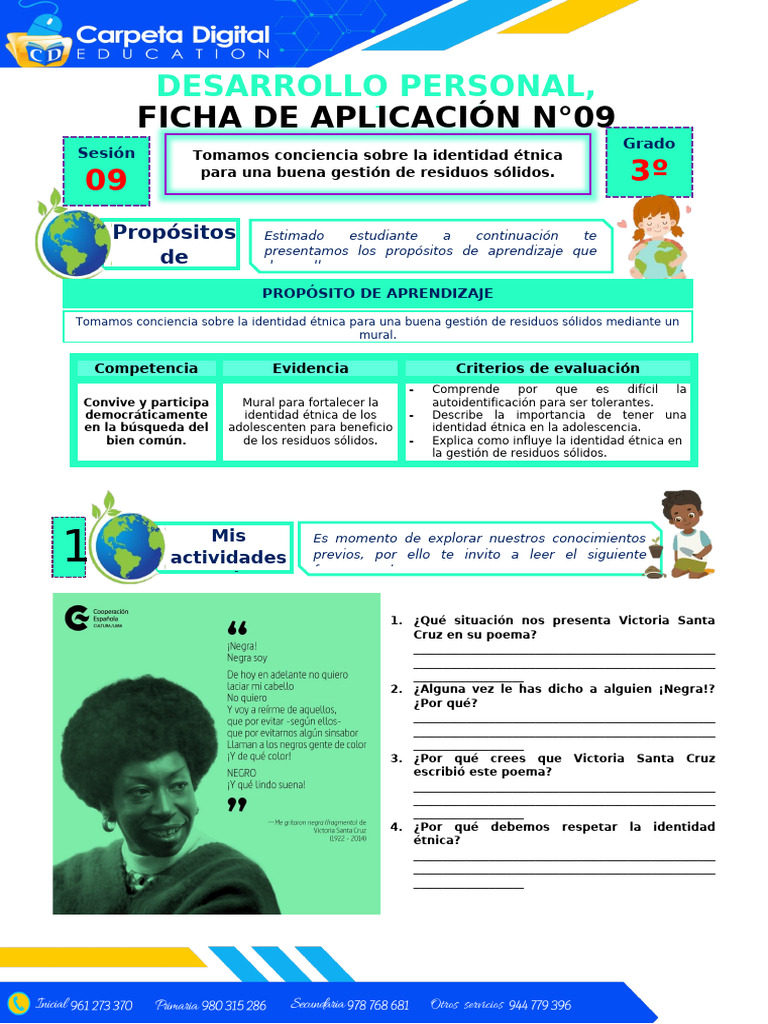 3° Ficha de Aplicación - Sesión9 - Sem.5 - Exp.6 - DPCC | PDF | Perú