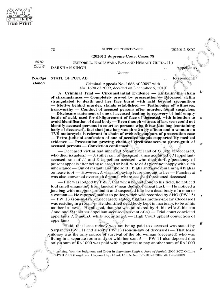 Darshan Singh Vs State of Punjab | PDF | Judiciaries | Separation Of Powers