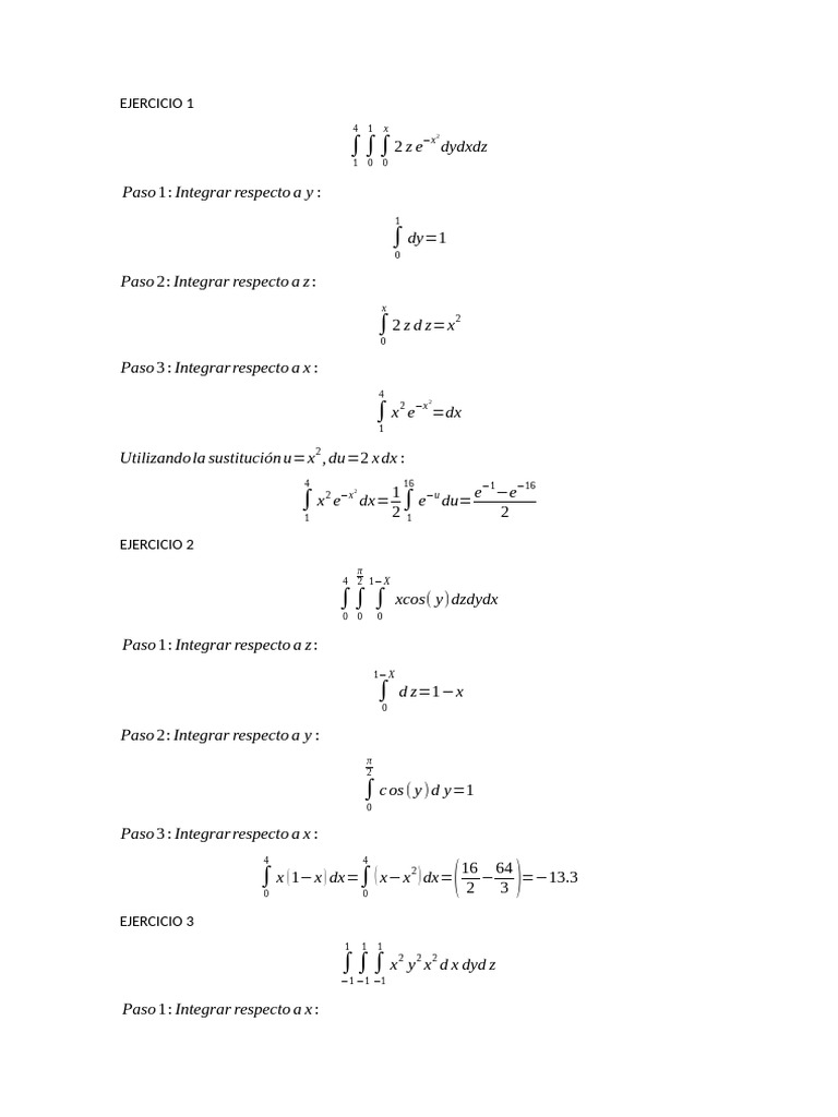 Integrales Triples 7 Primeros | PDF