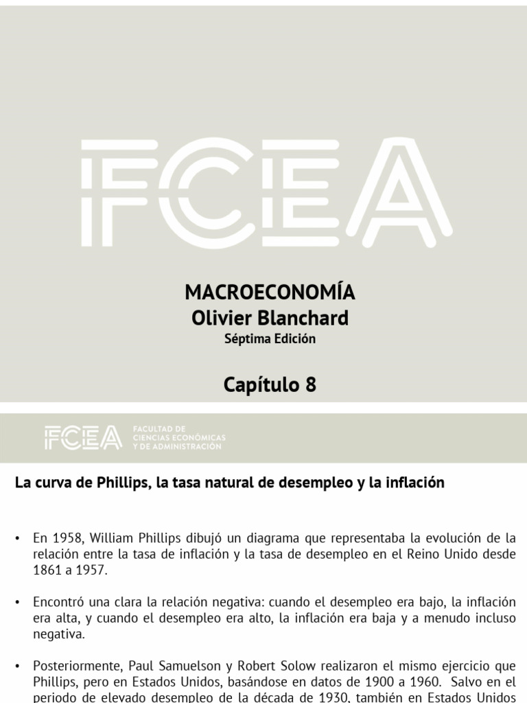 Macroeconomía Olivier Blanchard Capítulo 8: Séptima Edición | PDF | Curva de Phillips | Inflación