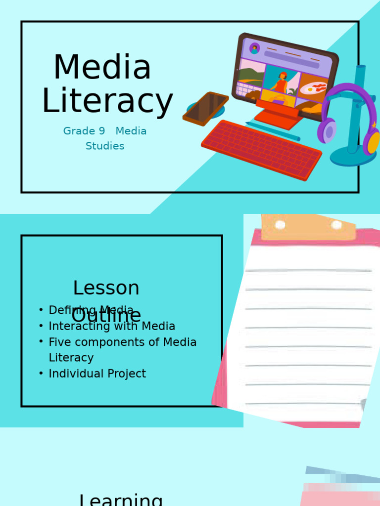 Media Literacy Education Presentation in Colorful Illustrative Style | PDF | Literacy | Learning