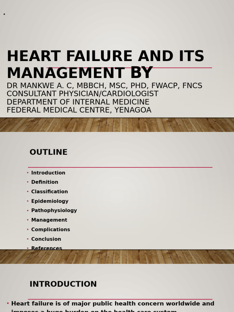 Management of Heart Failure For Mi Students | PDF | Heart Failure | Heart