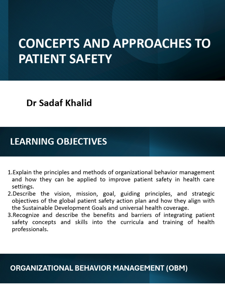 Concepts and Approaches To Patient Safety | PDF | Patient Safety | Safety