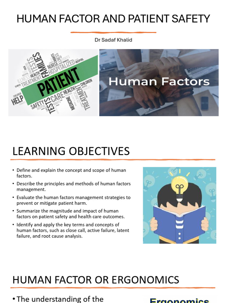 Human Factor and Patient Safety | PDF | Patient Safety | Human Factors ...