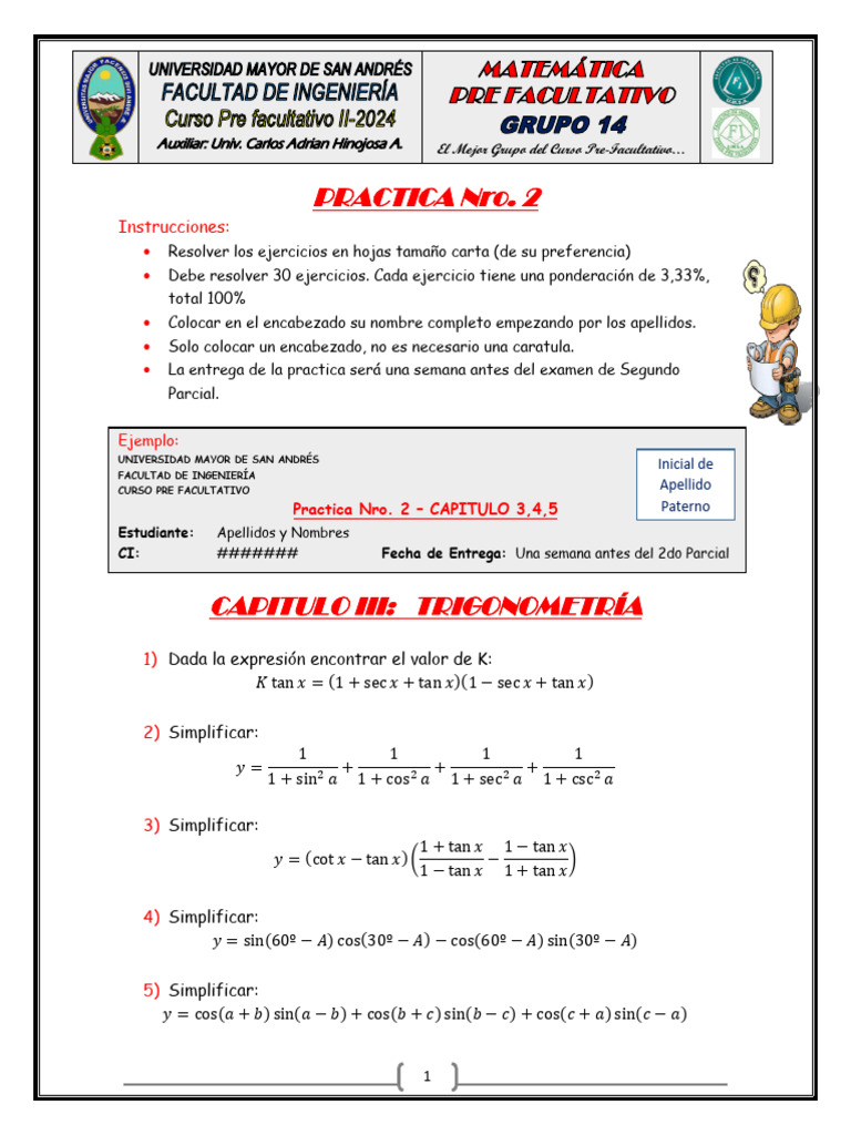 PRAC Nro.2 - - MATEMATICA - CAP 3-4-5 | PDF | Ecuaciones | Matemáticas