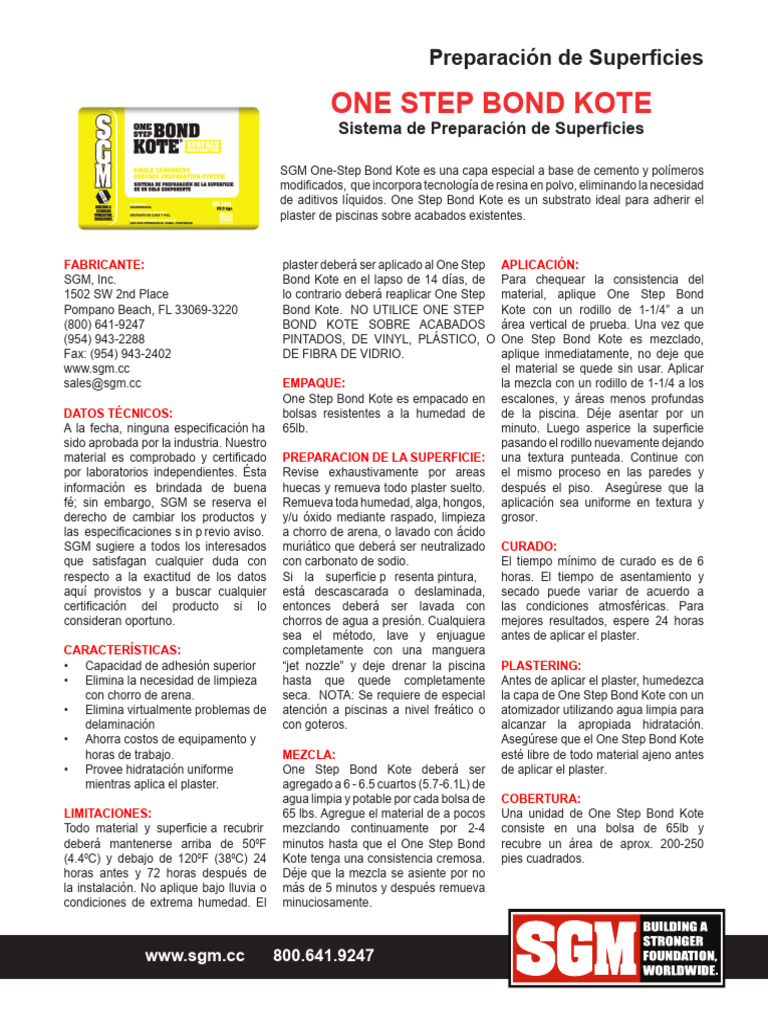 OneStep BondKote Spanish Information - Sheet Oct 2022 | PDF ...