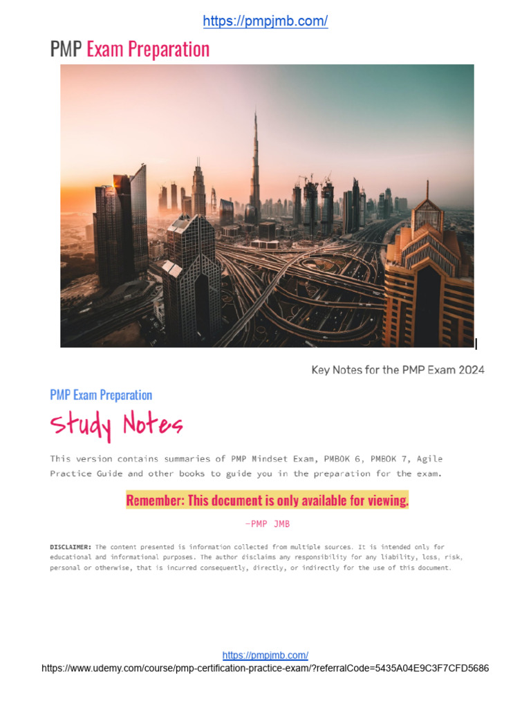 PMP Study Notes 2024 Free | PDF | Business Law | Freedom Of Expression Law
