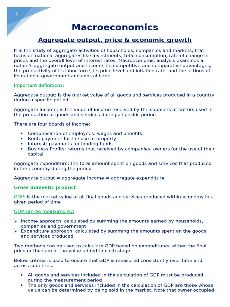 3 Economics Macroeconomics | PDF | Gross Domestic Product | Economic ...