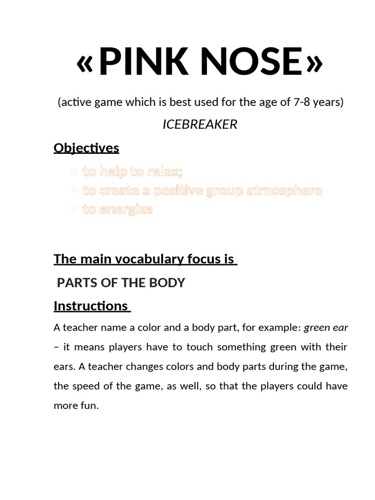 Pink Nose | PDF | Sports & Recreation | Language Arts & Discipline