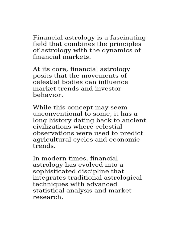 Introduction to Financial Astrology | PDF | Planets In Astrology ...