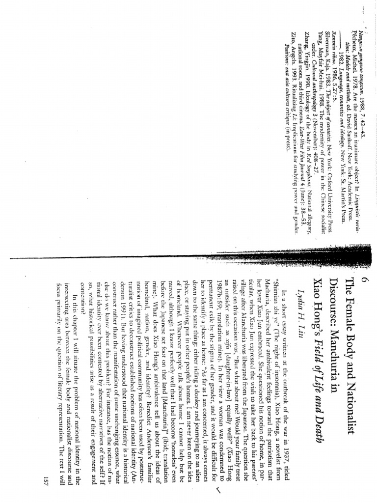 Lydia Liu - The Female Body and Nationalist Discourse - Manchuria in ...