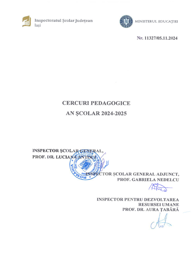 ISJ Iasi - Cercuri Pedagogice, An Scolar 2024-2025 | PDF