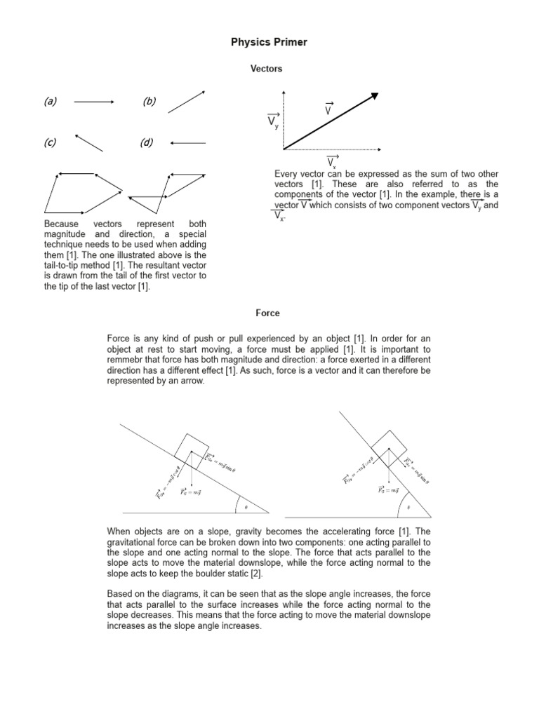 20 Physics Primer(1) | PDF | Force | Euclidean Vector
