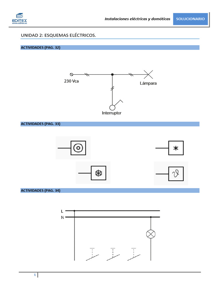 Solucionario IEyD - U02 | PDF | Cambiar | Enchufes y tomas de corriente alterna