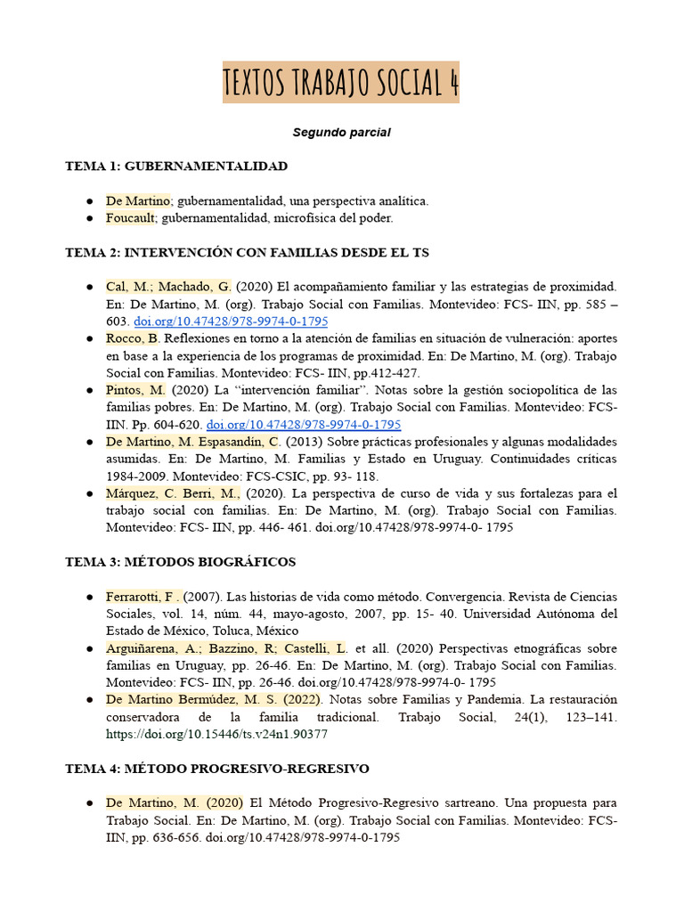 Resumen Textos 2do Parcial TS4 | PDF | Trabajo Social | Politica social