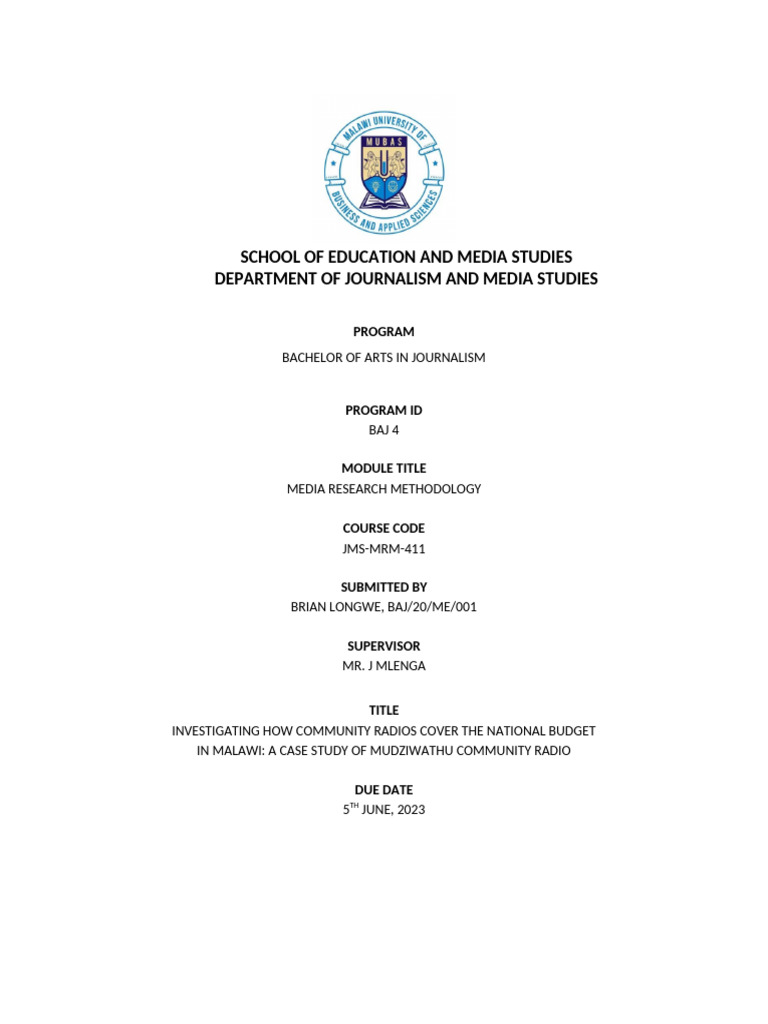 Research Proposal Brian Longwe | PDF | Quantitative Research | Sampling (Statistics)