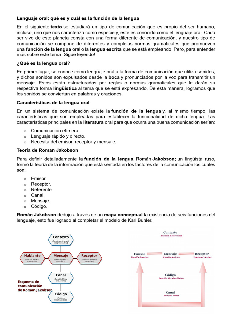 Lenguaje Oral | PDF | Comunicación | Comunicación humana