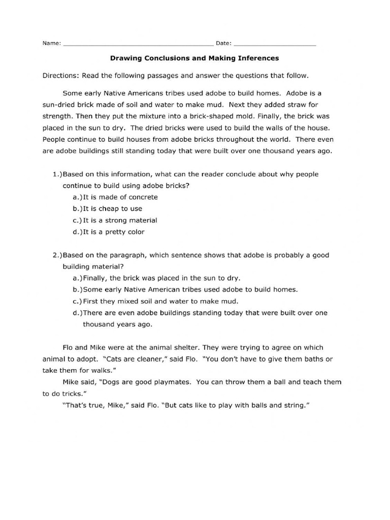 Inferences Practice | PDF