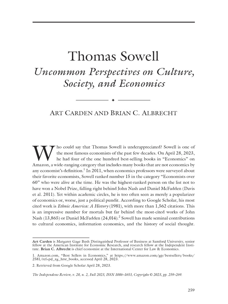 Thomas Sowell - A World View | PDF | Economics | Slavery