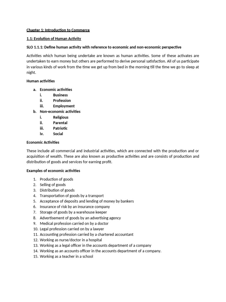 Chapter 1 Introduction To Commerce | PDF | Commerce | Supply Chain