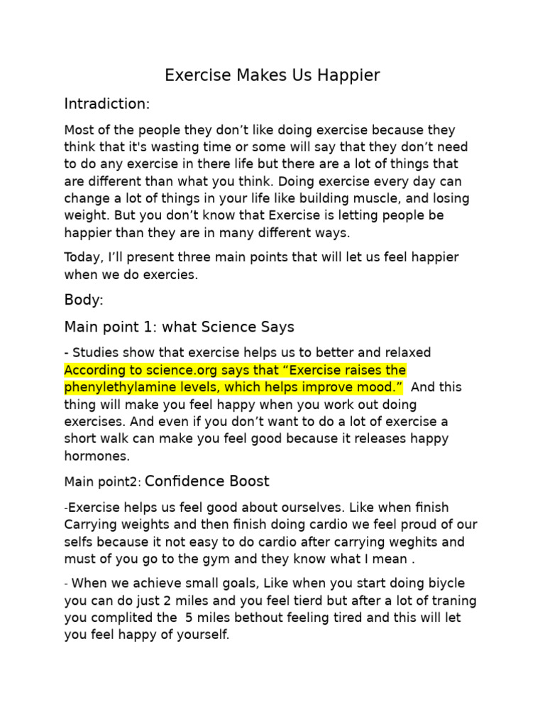 Boost Happiness Through Exercise | PDF | Happiness | Psychological Concepts