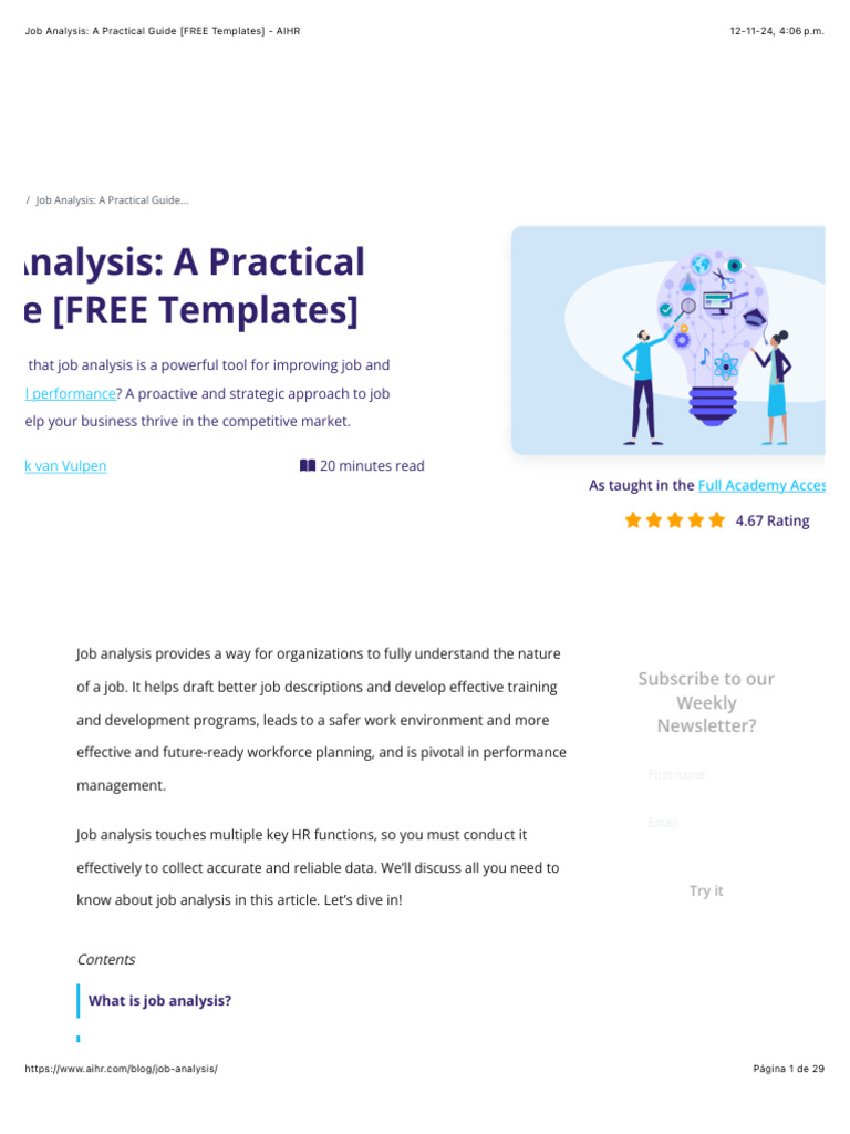 Job Analysis: A Comprehensive Guide | PDF | Recruitment | Employment
