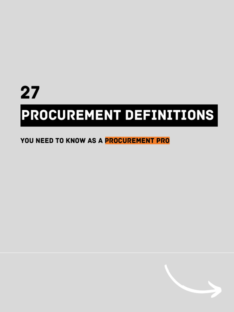 27 Procurement Definitions | PDF | Procurement | Supply Chain