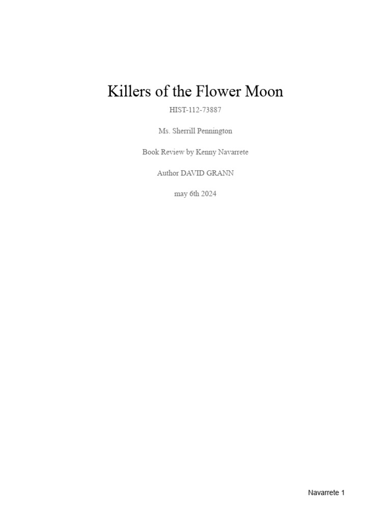 "Killers of the Flower Moon Review" | PDF
