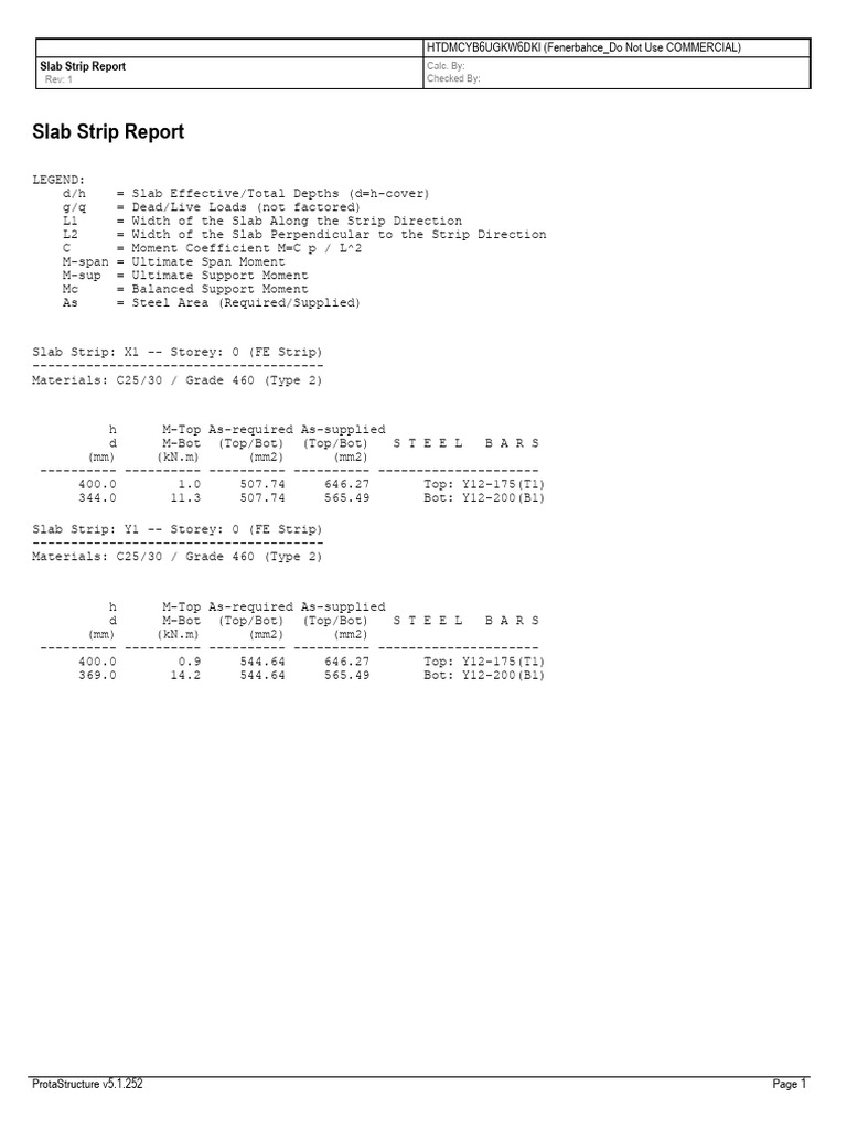 Slab Strip Detailing Updated Pdf Technology Engineering