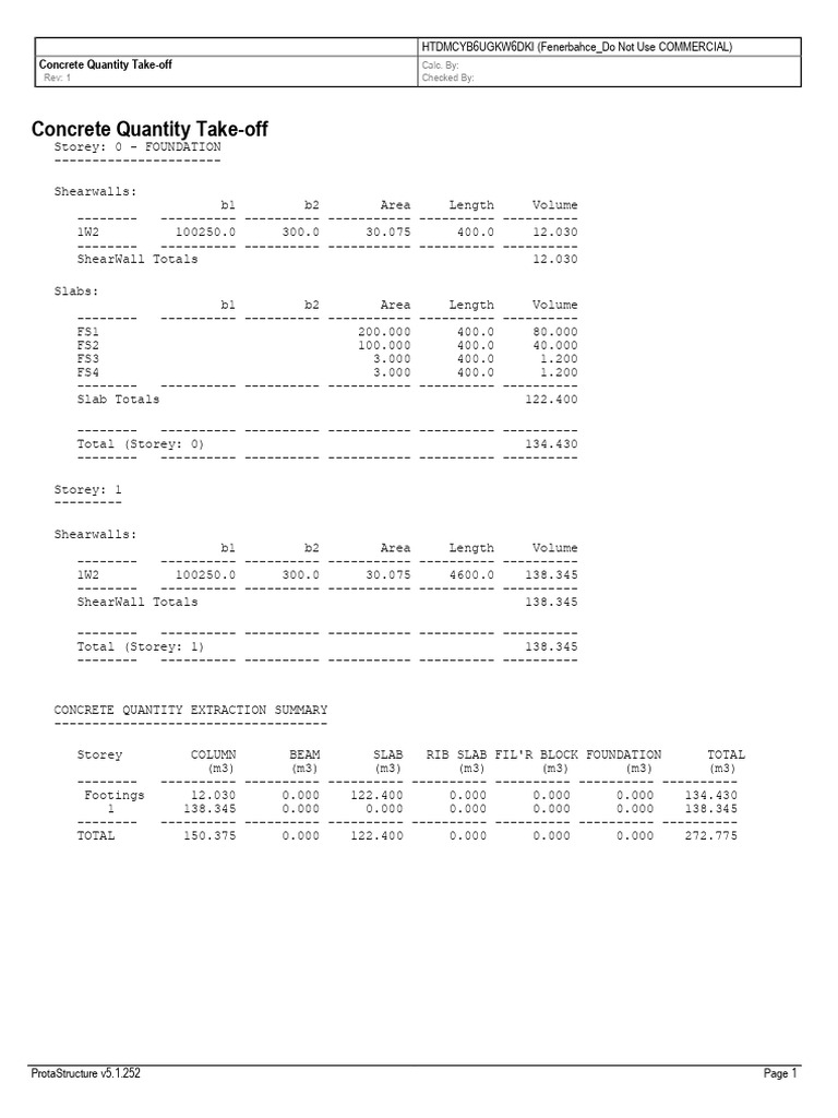 Concrete Quantity Updated | PDF | Structural Engineering | Concrete