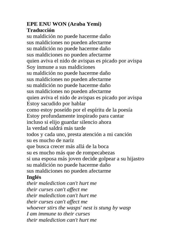 EPE ENU WON Yemi Elebuibon | PDF