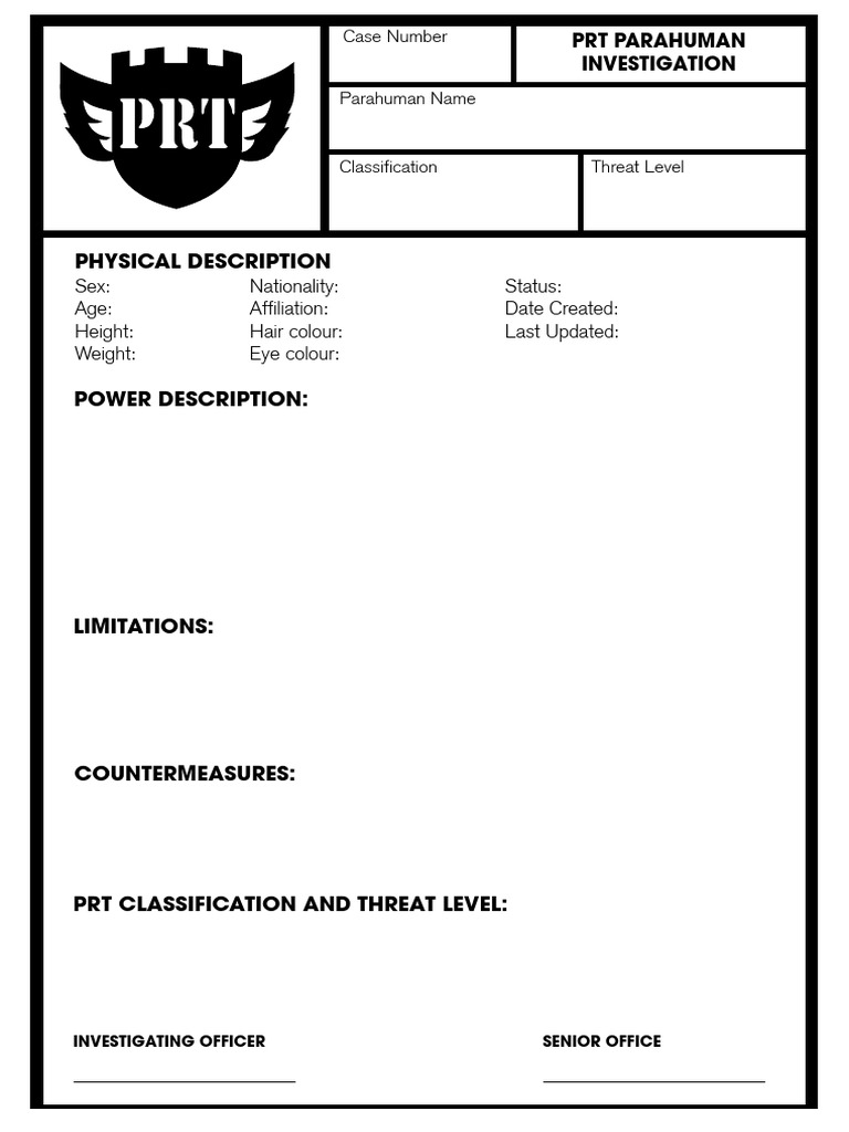 PRT Report Template | PDF