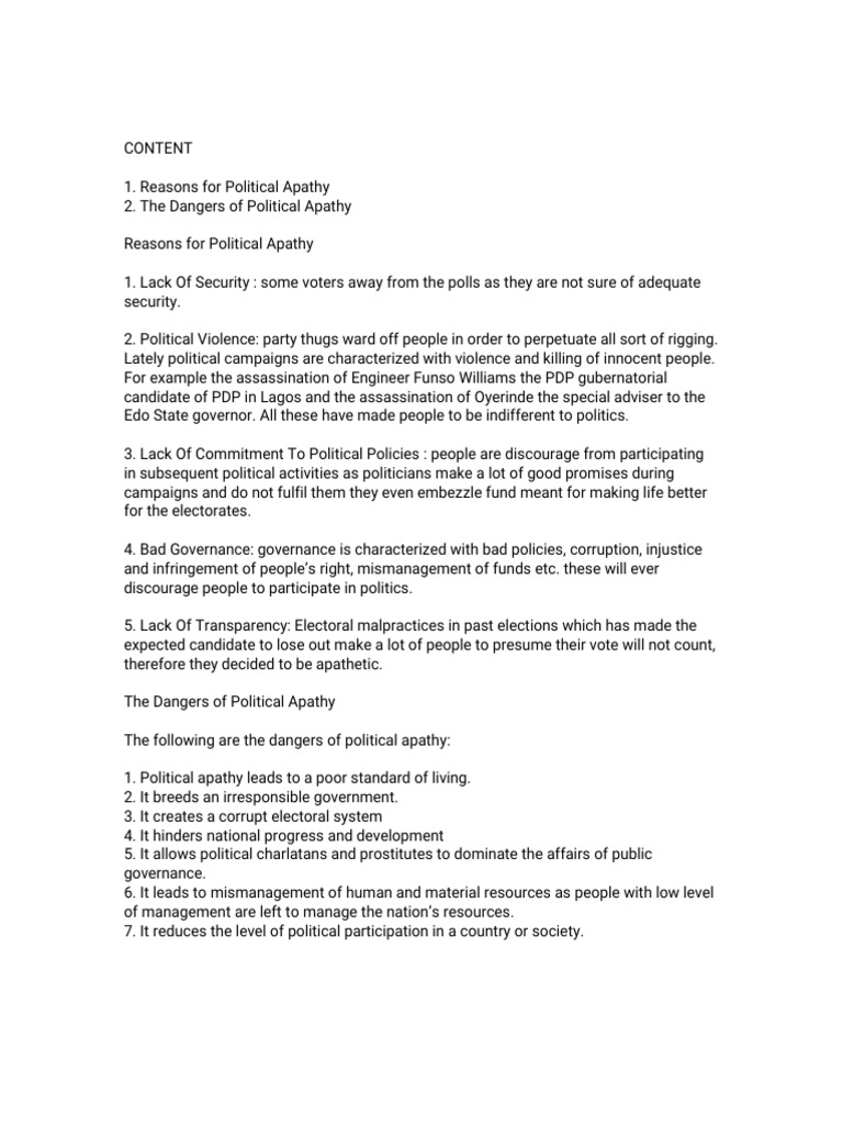 Understanding Political Apathy | PDF