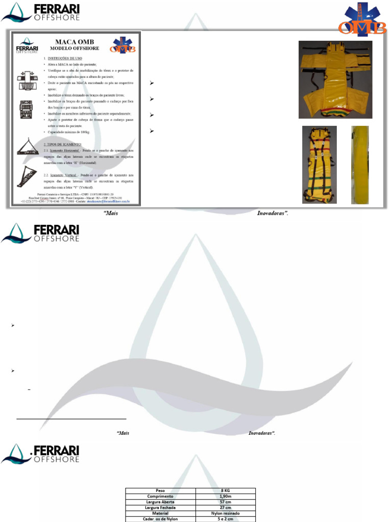 MACA OMB ficha tecnica | PDF
