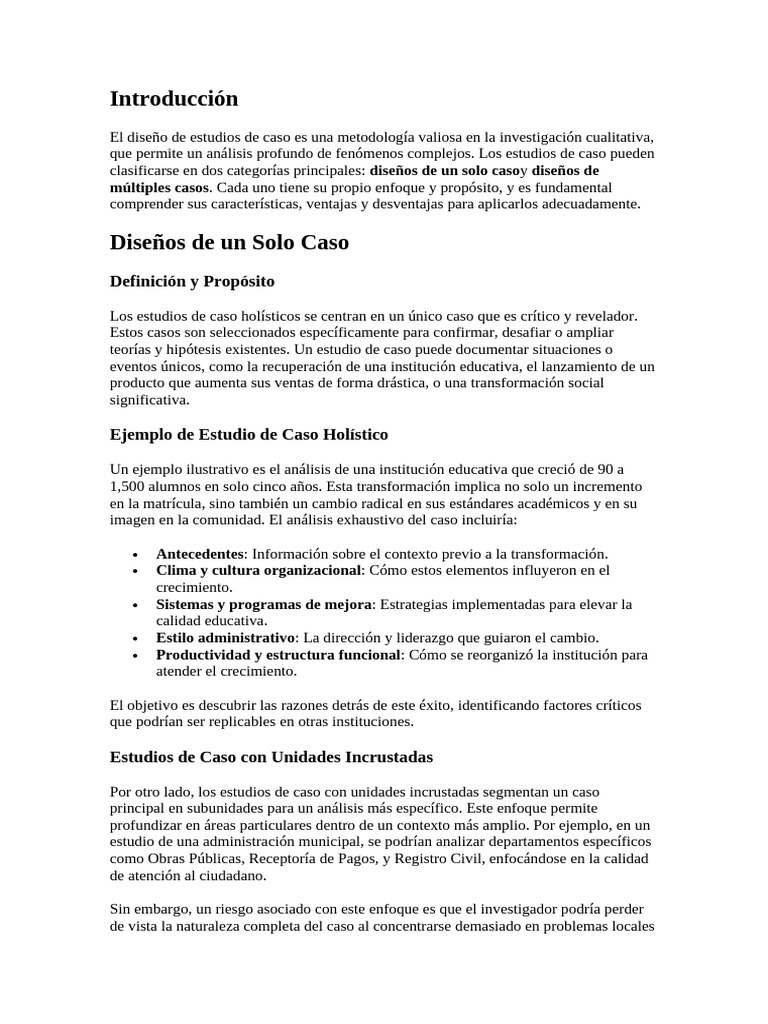 Introducción: Definición y Propósito | PDF | Caso de estudio ...
