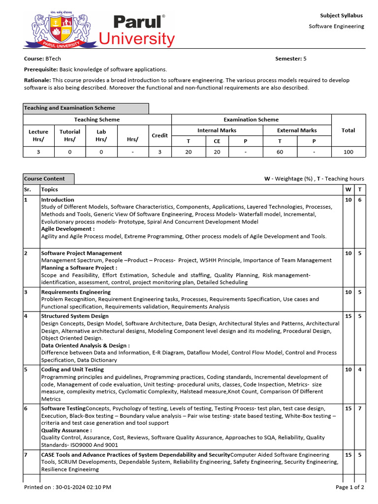 3.software Engineering Syllabus-1 | PDF | Agile Software Development ...