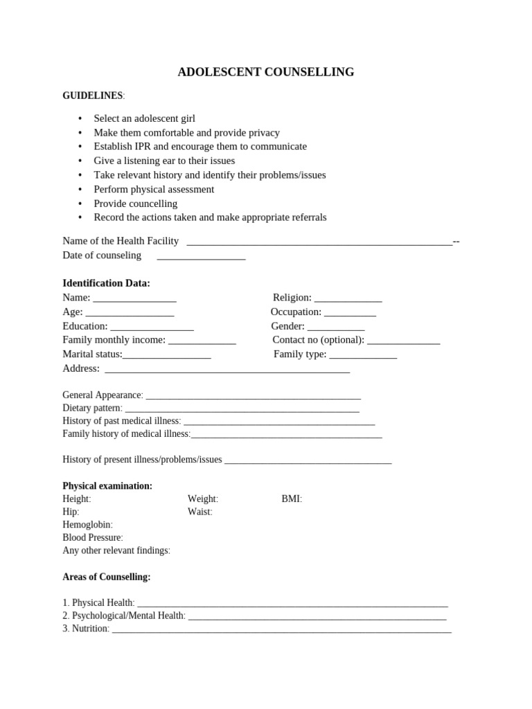 ADOLESCENT COUNSELLING | PDF ADOLESCENT COUNSELLING | PDF