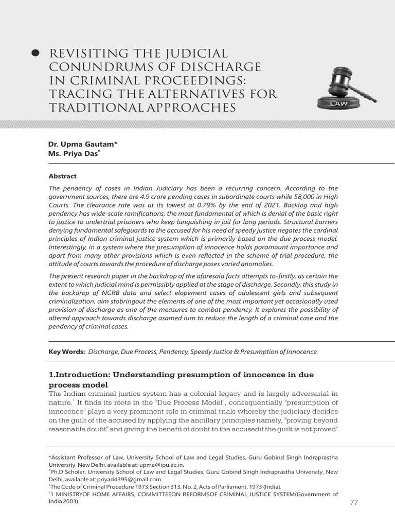 Paper 8 Revisiting The Judicial Conundrums of Discharge in Criminal ...