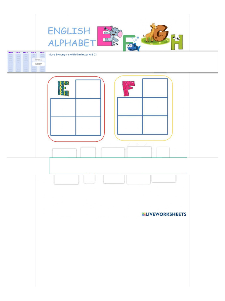 Alphabet Efgh Worksheet - Live Worksheets | PDF | Language Arts ...