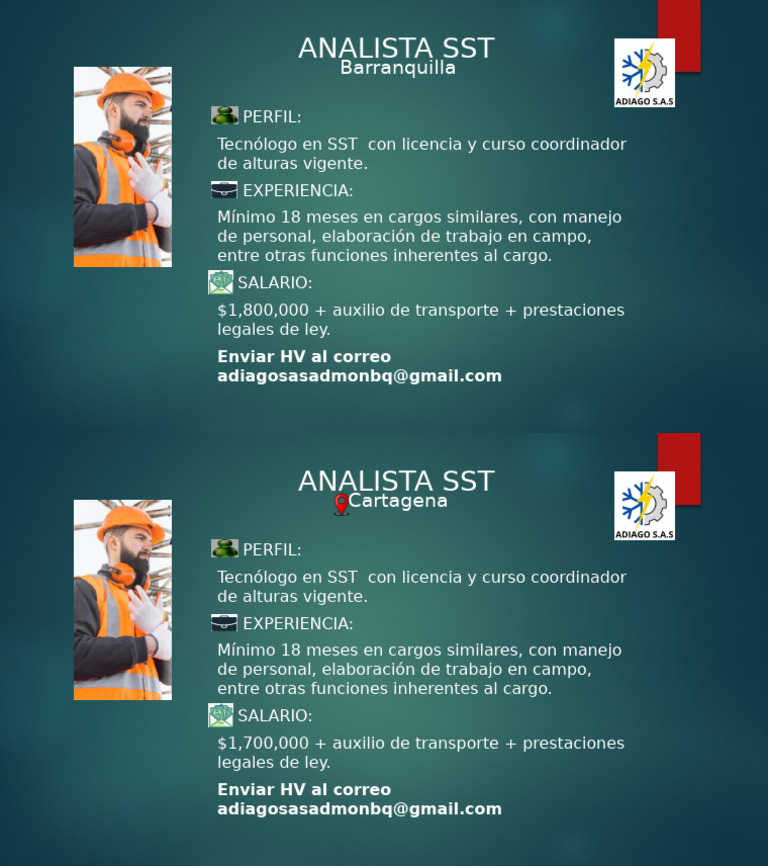 Ofertas de Empleo para Tecnólogos en SST | PDF