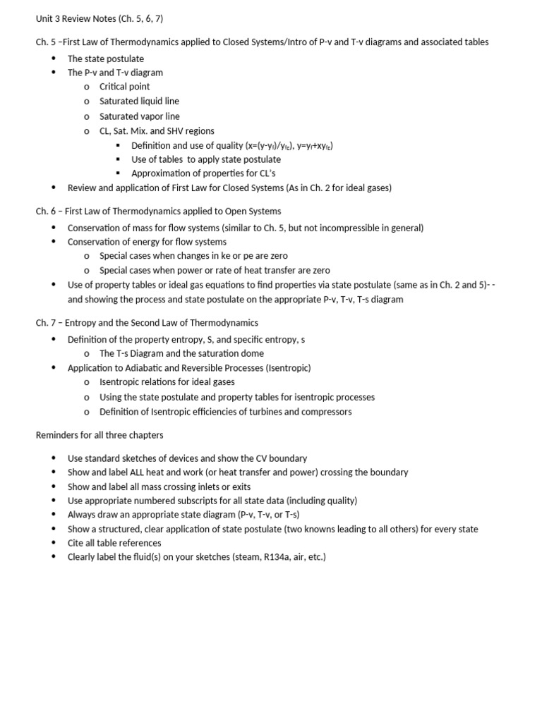 Unit 3 Review Notes - 2024 | PDF