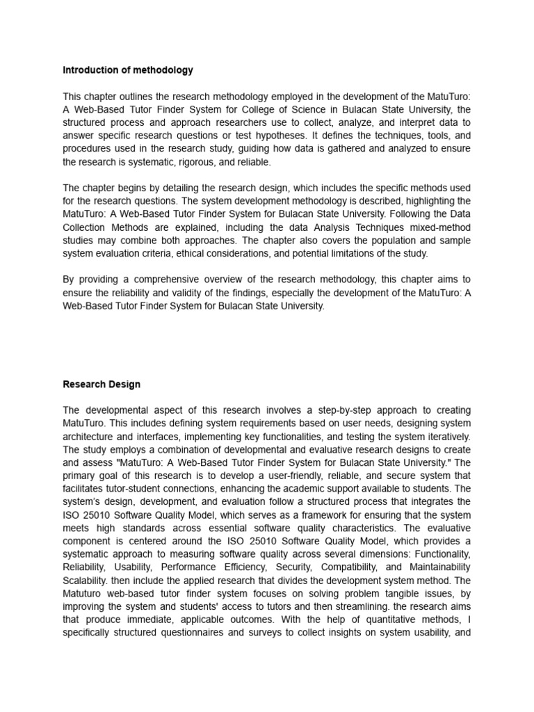 Chapter 3 Methodology | PDF | Usability | Software Quality