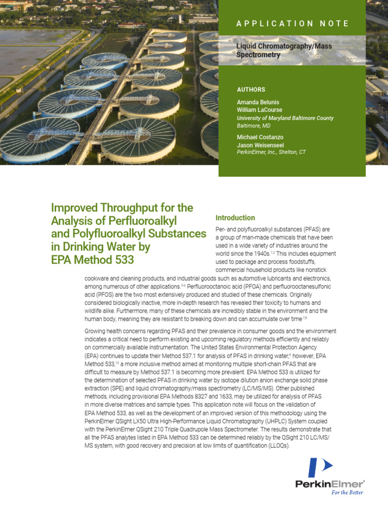 EPA 533 - Improved Throughput For The Analysis of Perfluoroalkyl and ...