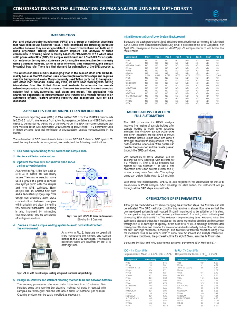 PromoChrom-PFAS-App Note | PDF | Occupational Safety And Health | Pollution