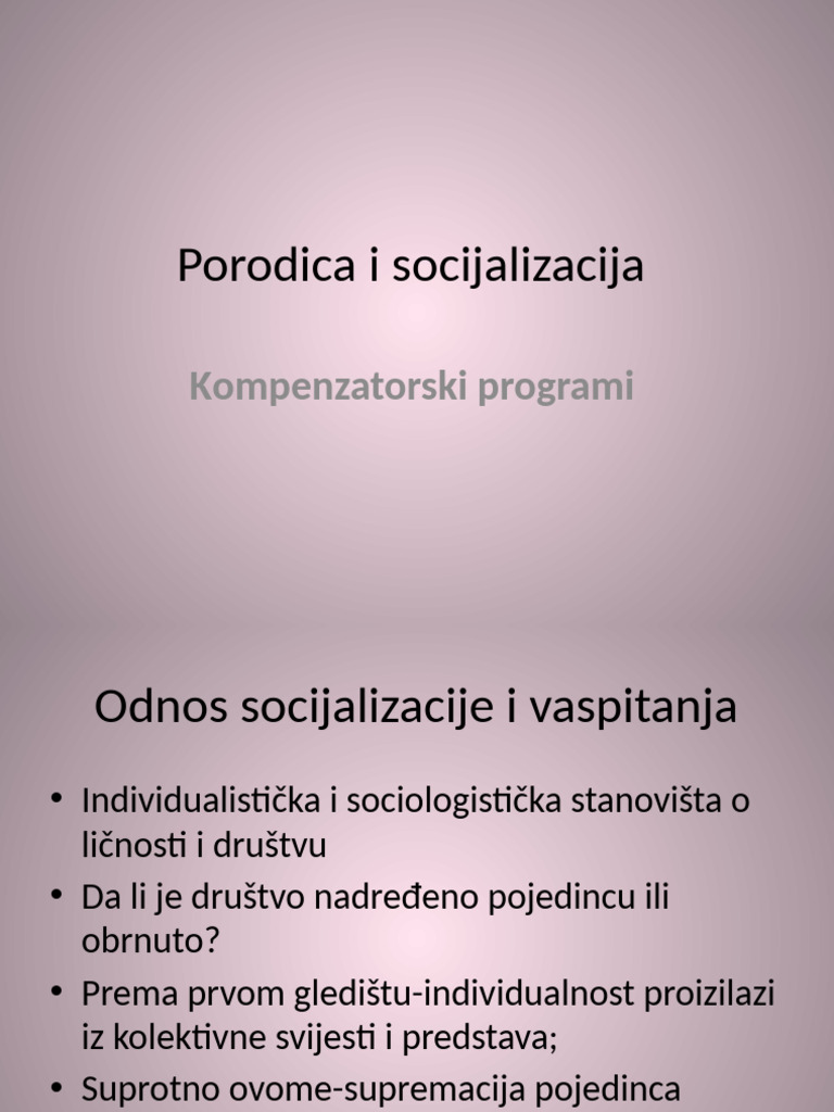 Porodica I Socijalizacija | PDF