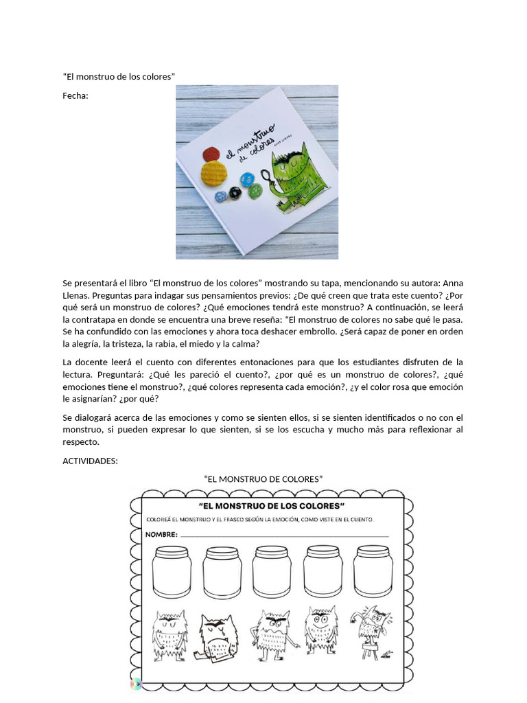 El Mounstruo de Los Colores | PDF