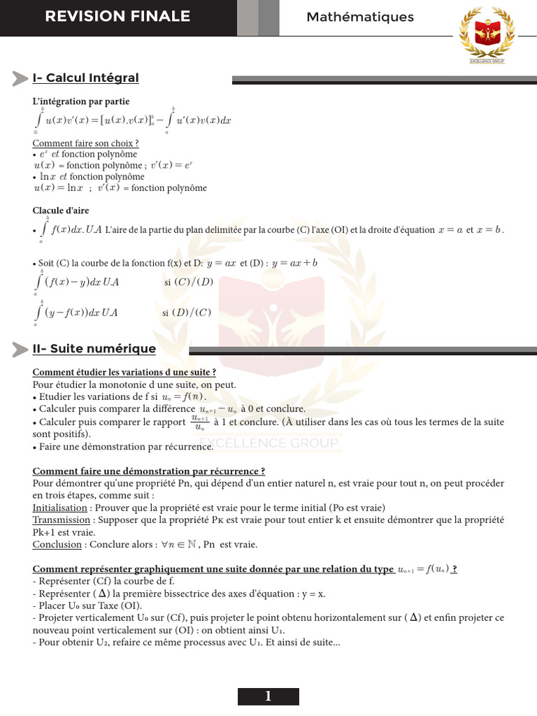 Fiche de Revision Finale Maths | PDF | Mathématiques | Mathématiques ...