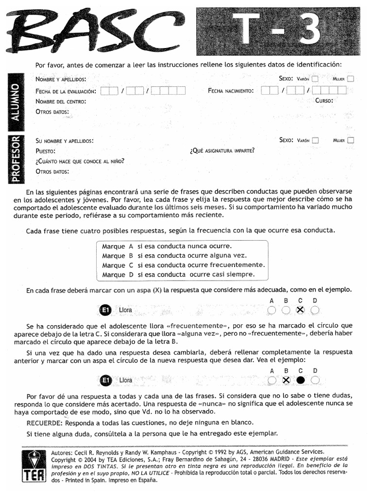 BASC Profesores | PDF